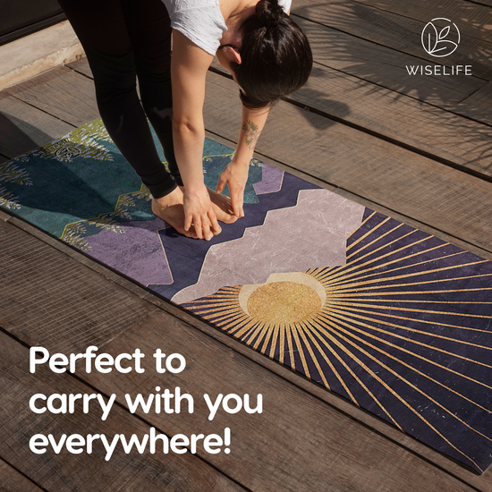 Foldable Microfiber Yoga Mat - 1MM – wiselife.in